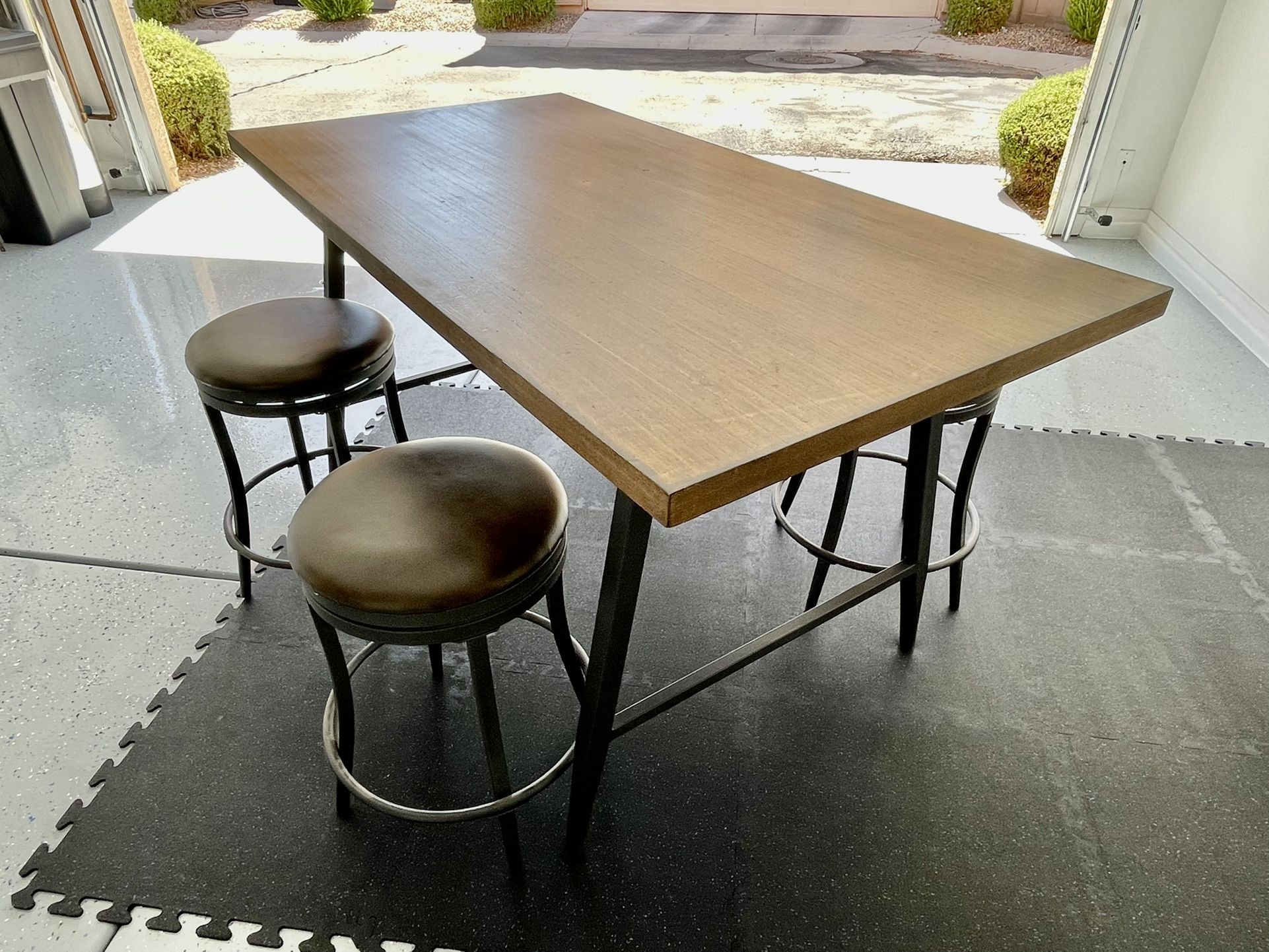 Solid Wood Counter Height Table with Stools - 5 Piece Dining Room or ...