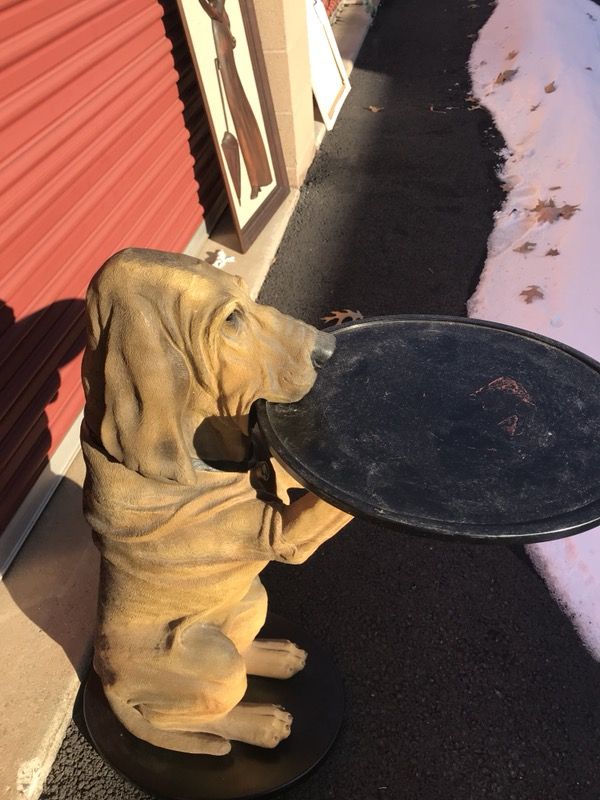 Bloodhound dog butler serving tray cocktail side end table/statue by ...