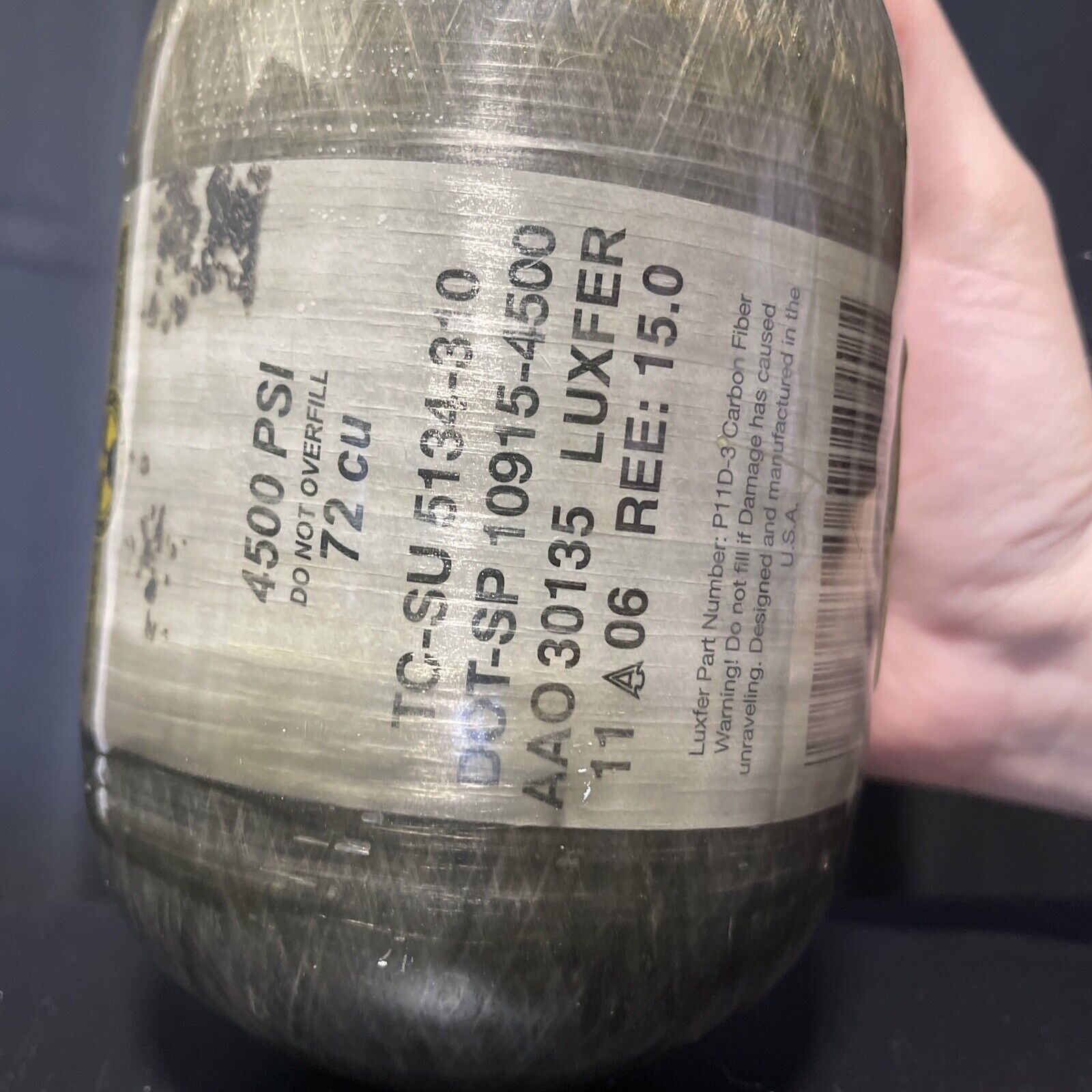 PURE ENERGY 4500 PSI TC-SU 5134-310 DOT-SP 10(contact info removed) AAO ...