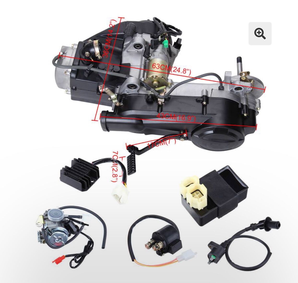 GY6 157QMJ ENGINE Short Case Long Axle ROKETA,TAOTAO,PEACE TPGS-811 ...