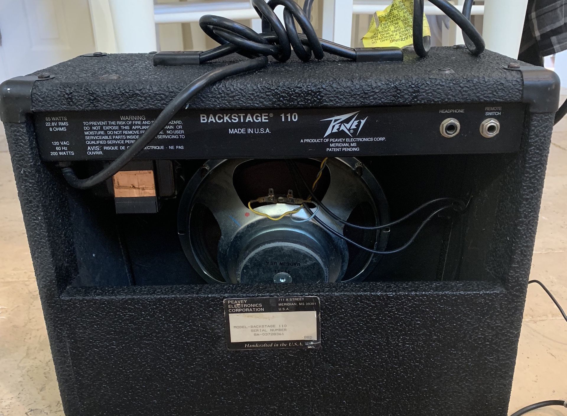 Vintage Peavey Backstage 30 30-Watt Combo Guitar Amplifier MADE IN USA ...