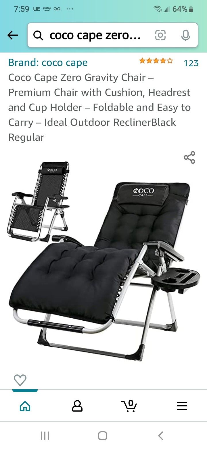 coco cape zero gravity chair