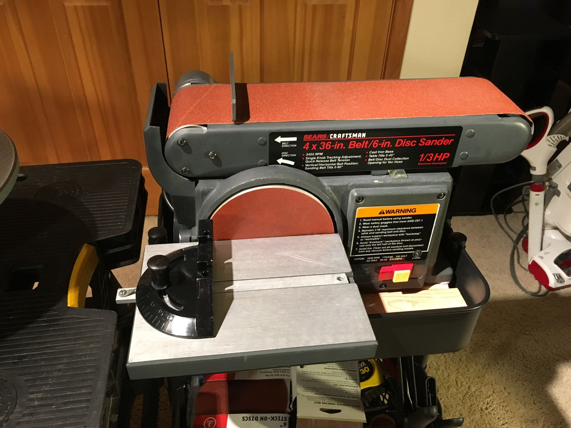 SEARS CRAFTSMAN BELT DISC SANDER MODEL 113 226431 FULLY RESTORED W