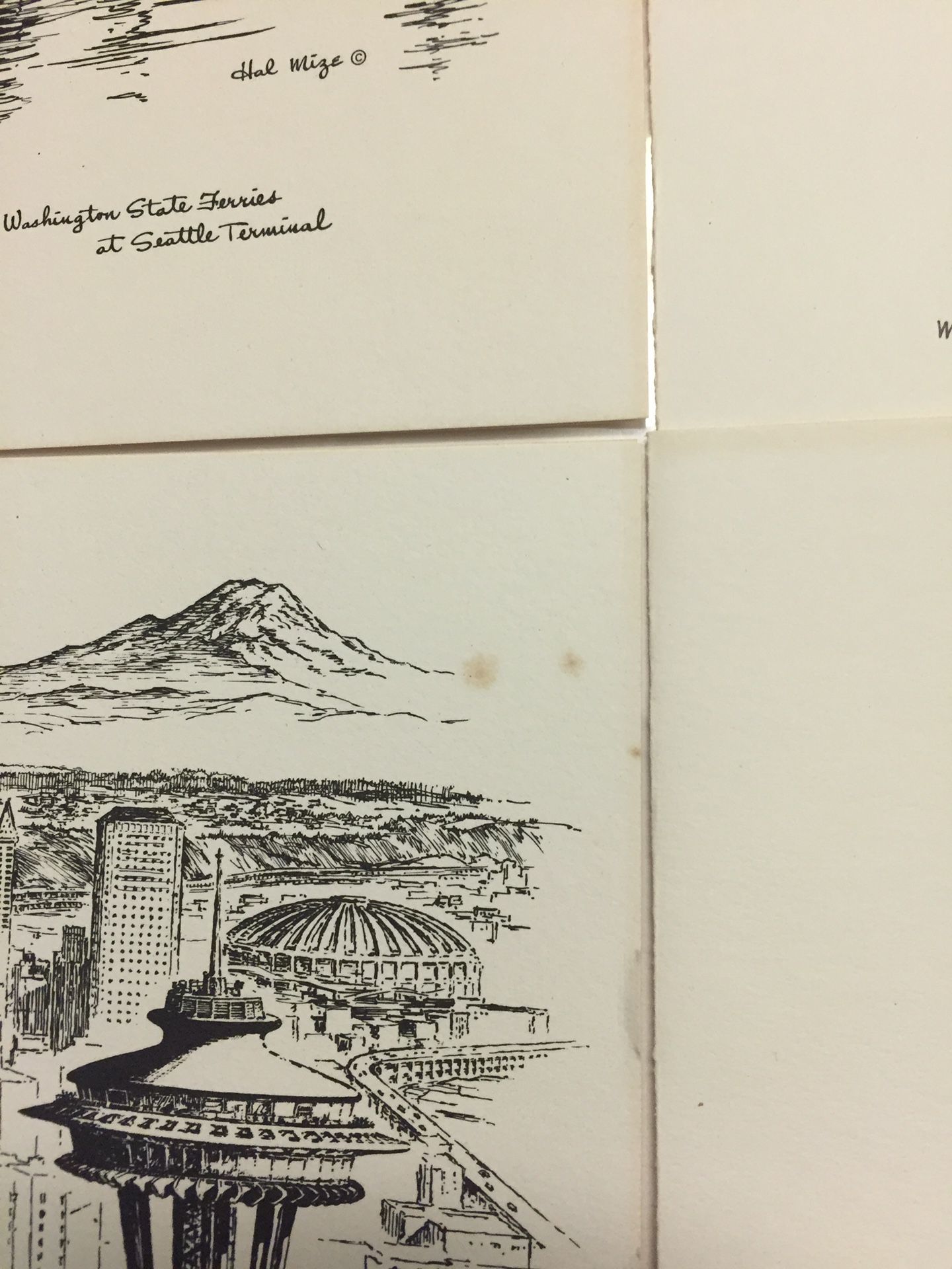 Art Fine Art Prints Hal Mize Seattle Space Needle/Mount Ranier Print ...